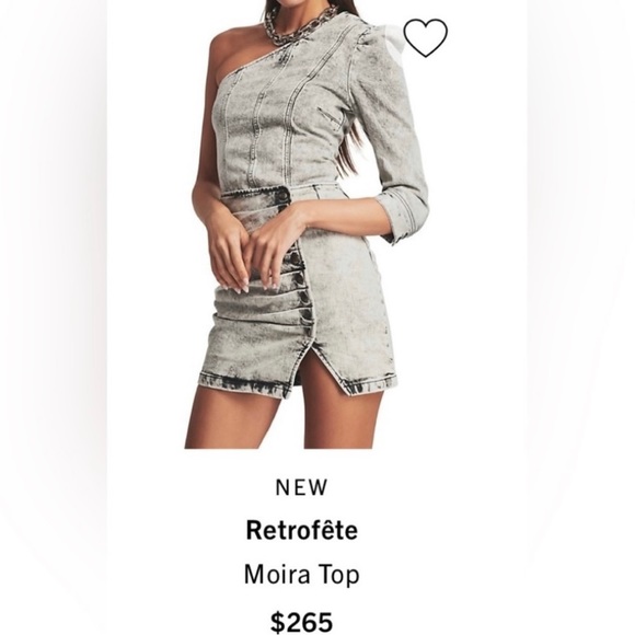 Retrofete | Tops | Retrofete One Shoulder Denim Top | Poshmark